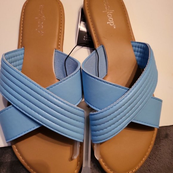 west loop | Shoes | Womens West Loop Criss Cross Light Blue Faux ...